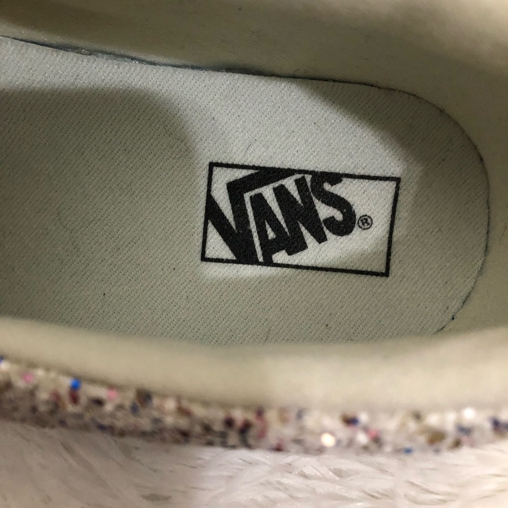 Vans Slip On White/Glitter Sneakers - Gem